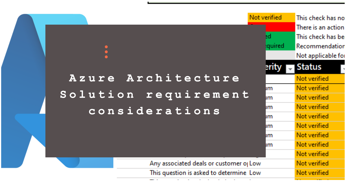 Azure Architecture - Solution Requirement Consideration Checklist ...